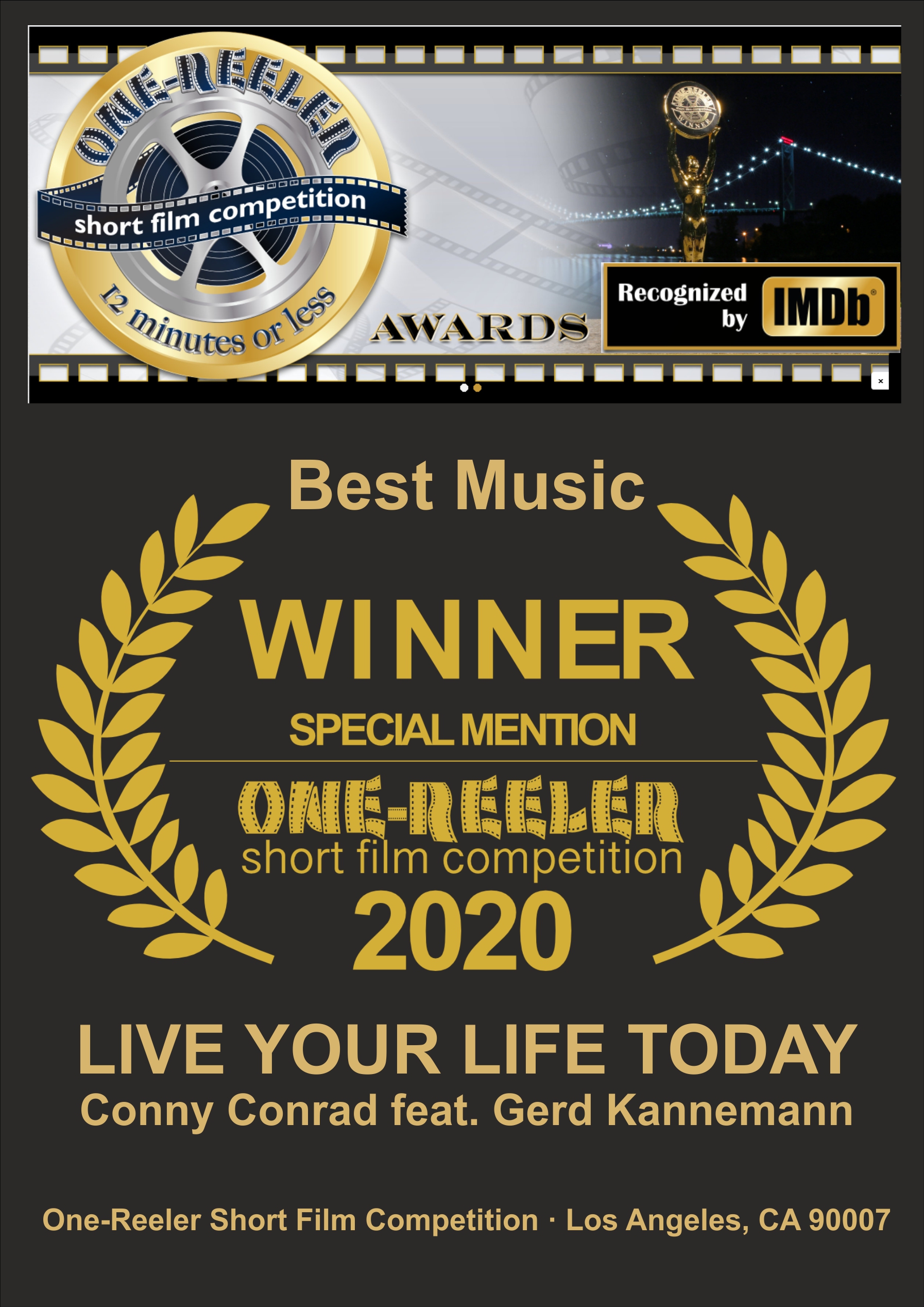 AWARDWINNER „ONE-REELER short film competition“ 2020 | CONNY CONRAD ...